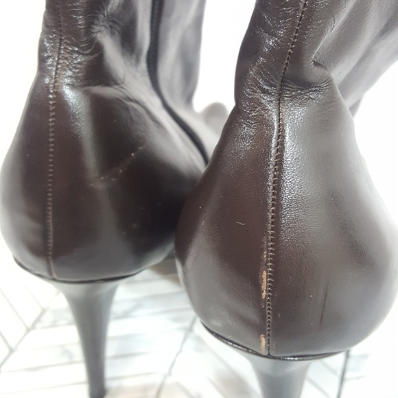 Colin Stuart | Shoes | Colin Stuart Leather Zip Up Ankle Bootie Heel M ...